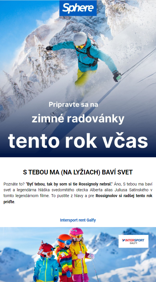 Pripravte sa na zimné radovánky tento rok včas - Sphere